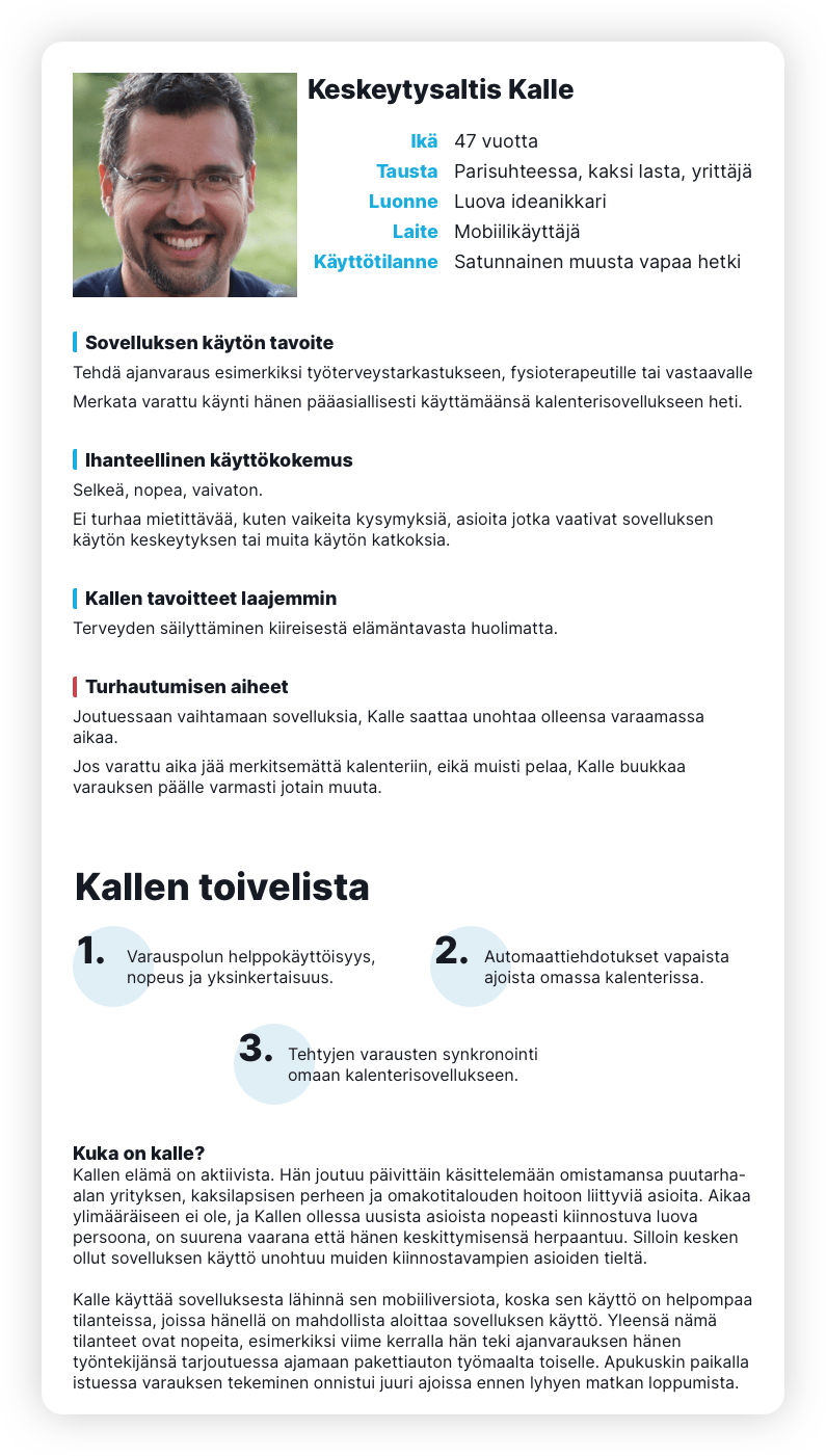 Käyttäjäpersoonat - virtuaaliset kollegat palvelumuotoilun apuna